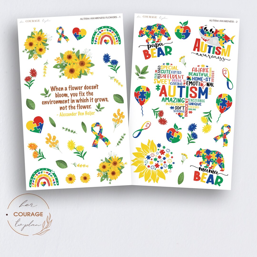 AUTISM AWARENESS MONTH Stickers, Neurodiversity Planner Stickers ...