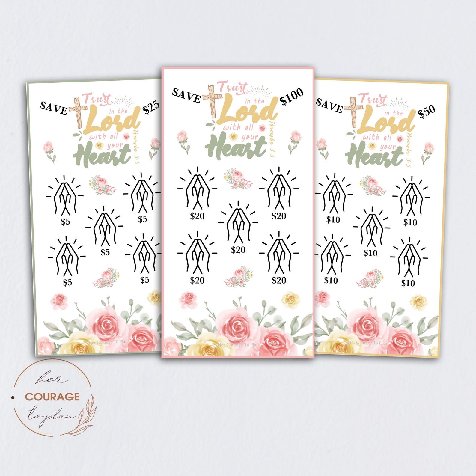 A7 Trust in the Lord With All Your Heart Mini Savings Challenges ...