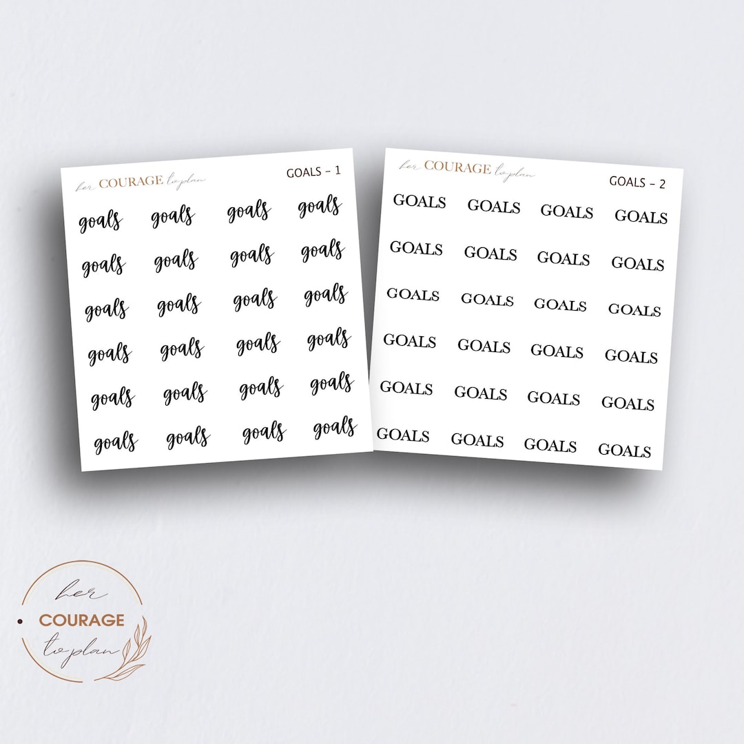 GOALS Script Planner Stickers, MINI Goals Stickers, Transparent Clear ...