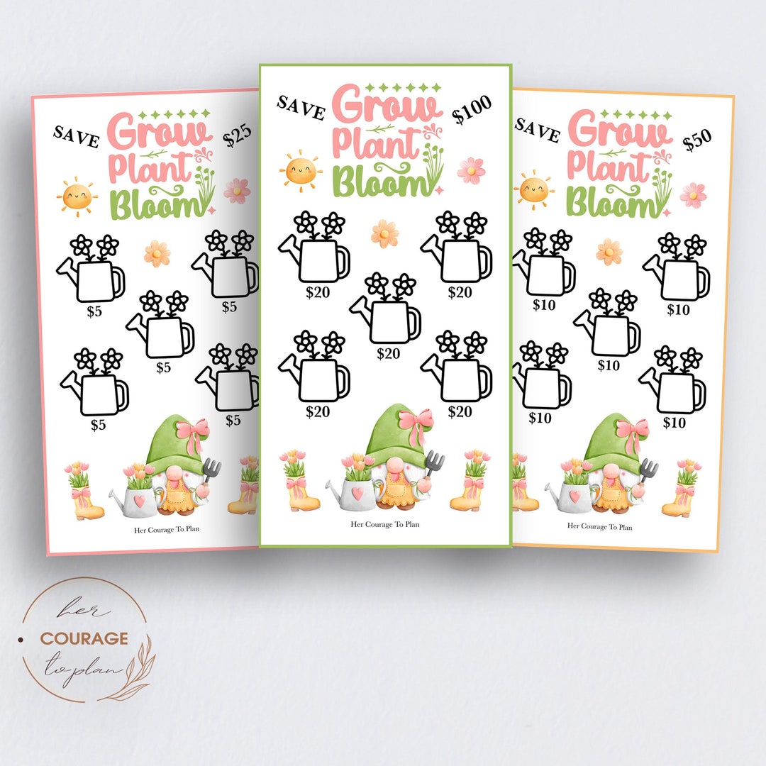 Gnome Savings Challenges, A7 Spring Grow Plant Bloom Gnome Tiny Mini ...