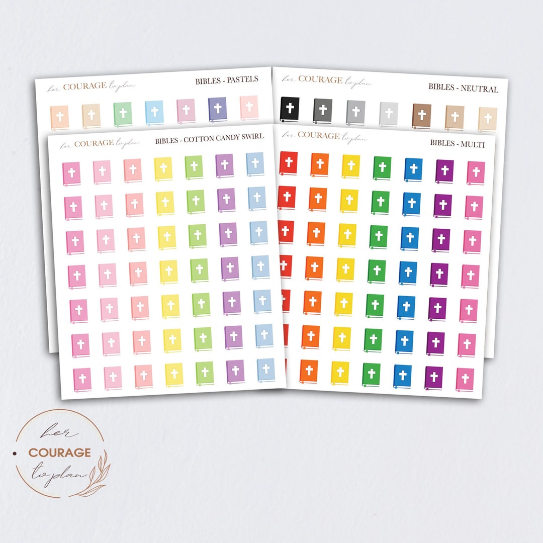 BIBLE Planner Stickers, Mini Bible Icons, Bible Study Stickers for ...