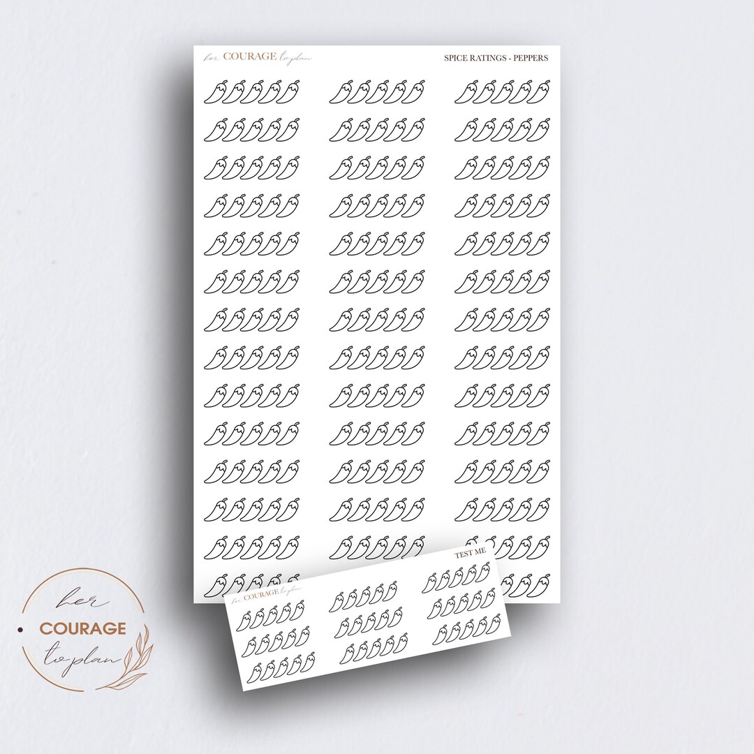 Heat Rating Peppers Sticker Sheet, Book Spice Rating Sticker Sheet ...