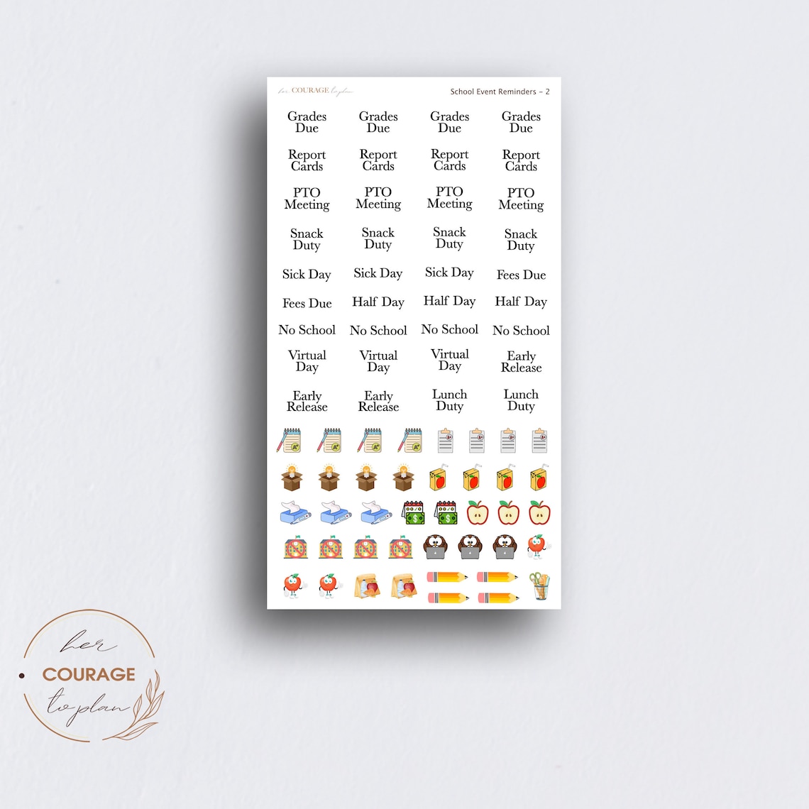 School Year Planner Stickers, Mini Back to School Teacher and Students ...