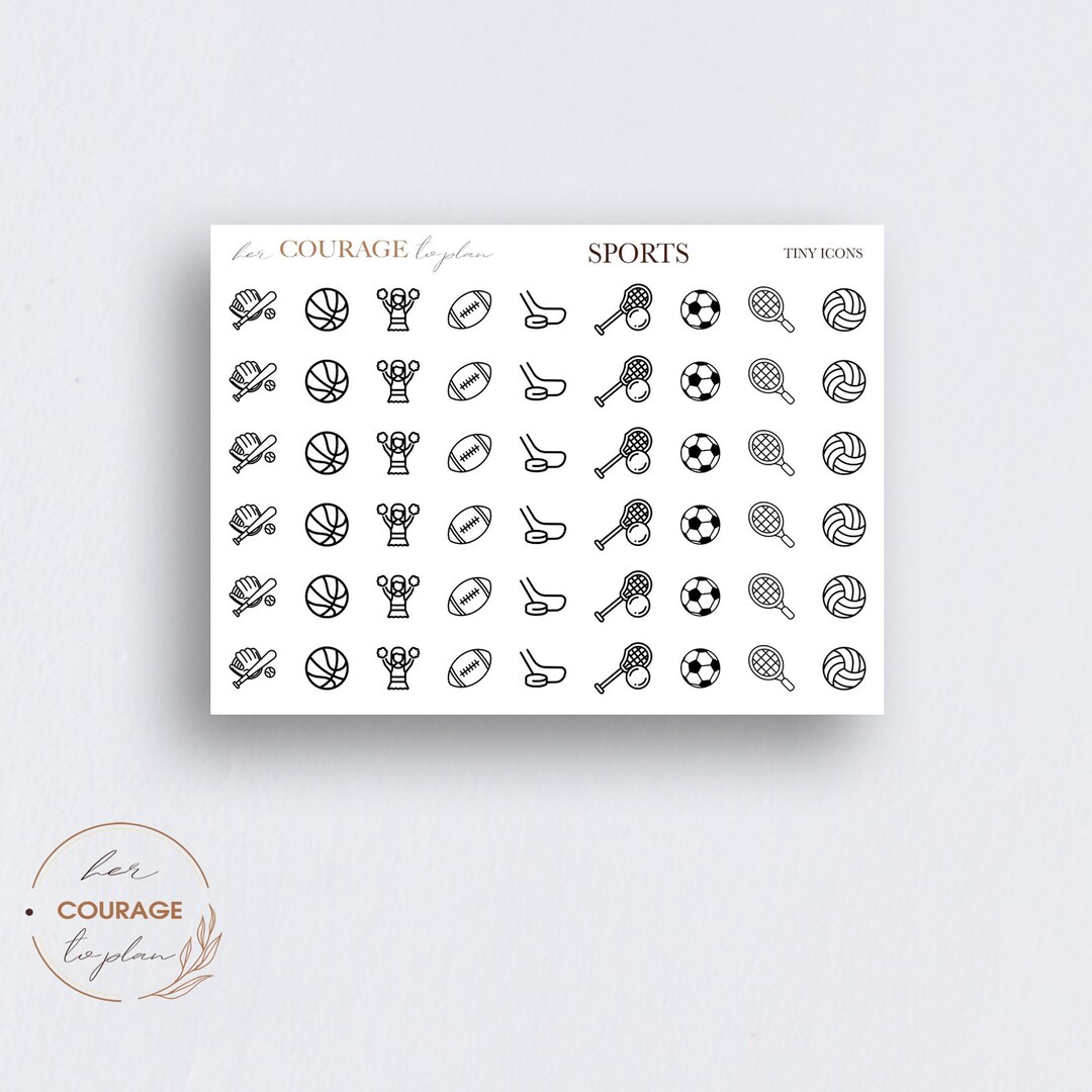 TEENY TINY Planner Icon Stickers, SPORTS Icon Stickers, Mini Teeny Tiny ...