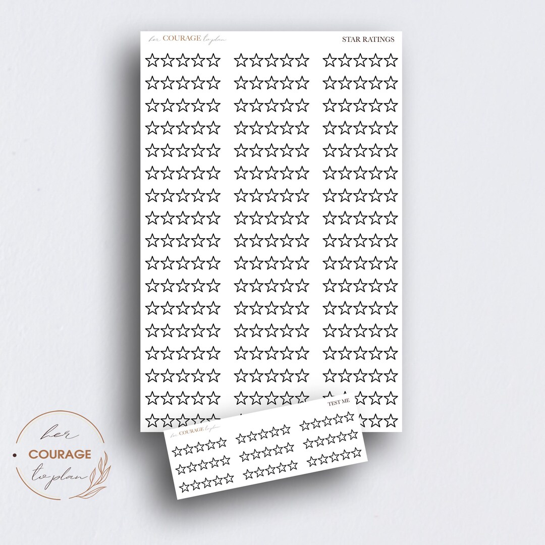 Star Rating Book Icon Stickers Sheet, 5-star Rating, Book Review ...