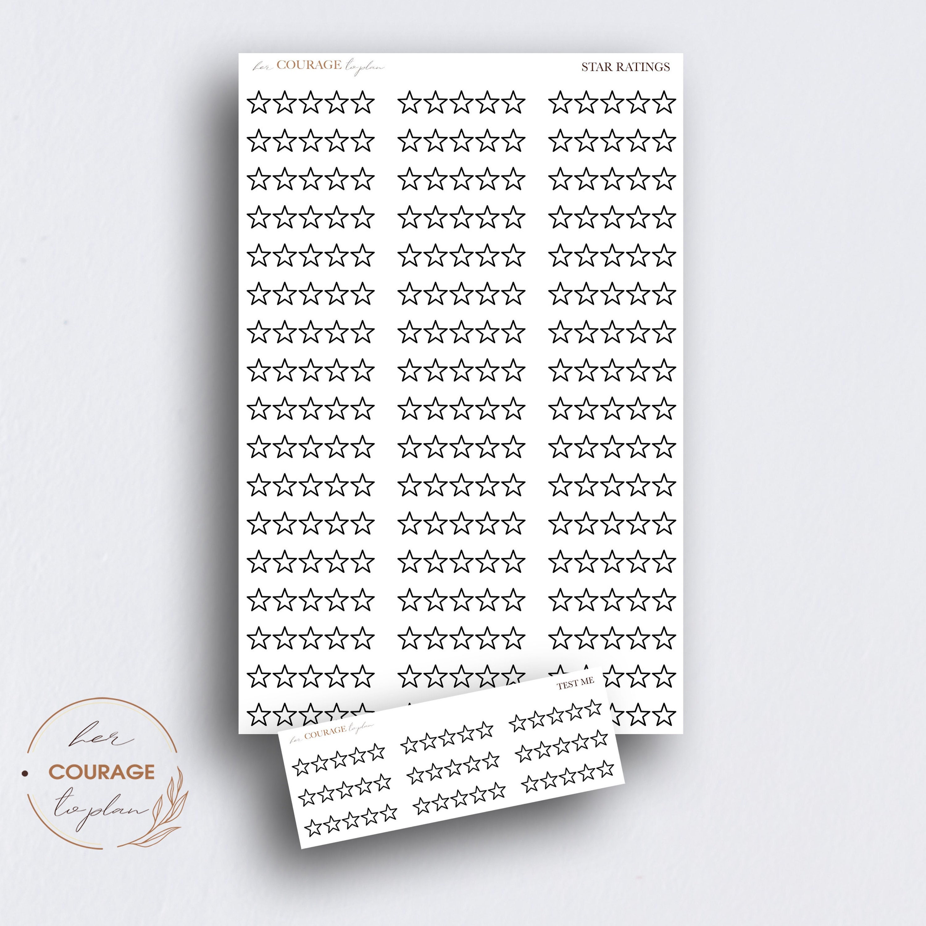 Star Rating Book Icon Stickers Sheet, 5-star Rating, Book Review ...