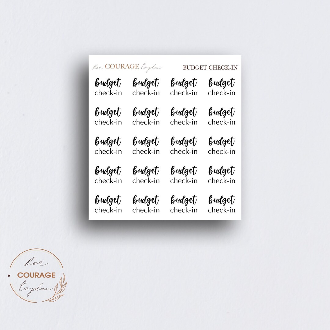 BUDGET CHECK-IN Script Planner Stickers, Mini Budget Check-in Stickers ...