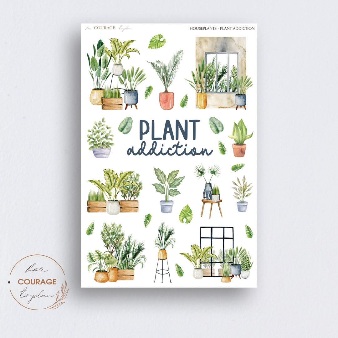 HOUSEPLANTS Journal Planner Stickers, Plant Lovers Therapy, PLANT ...