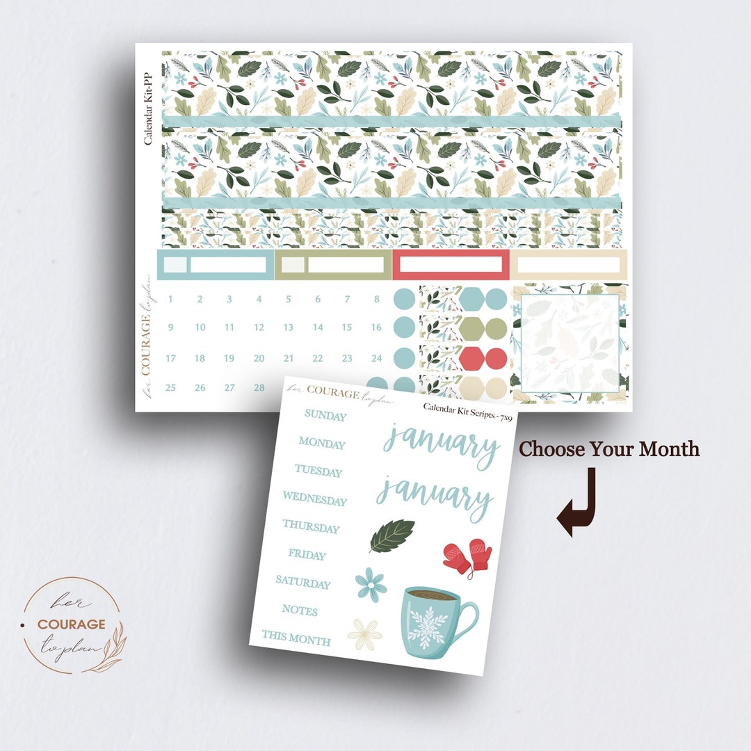 CHOOSE YOUR MONTH, Calendar Kit Stickers, Pick Any Month, January ...