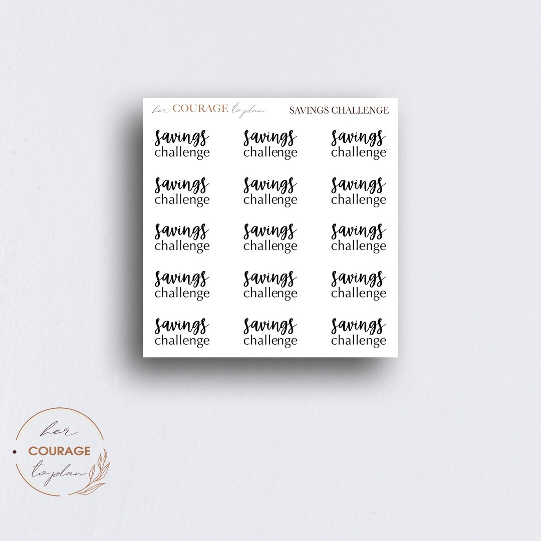 SAVINGS CHALLENGE Script Planner Stickers, MINI Savings Challenge ...