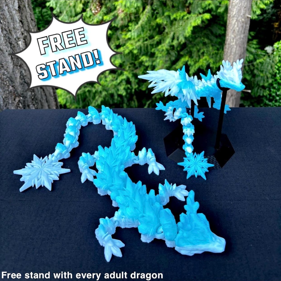 Customizable 3D Printed Winter Snowflake Dragon | Flexible Dragon ...