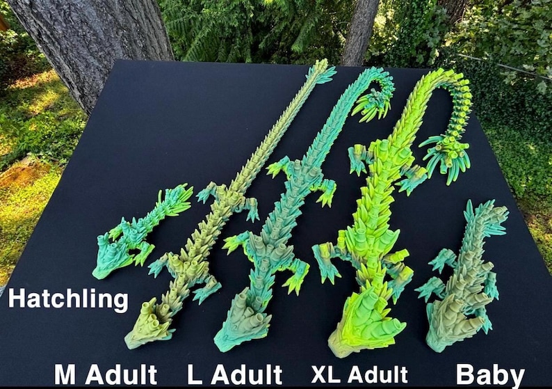3D Printed Bamboo Dragon | Flexible Dragon Fidget | Plant Creature ...
