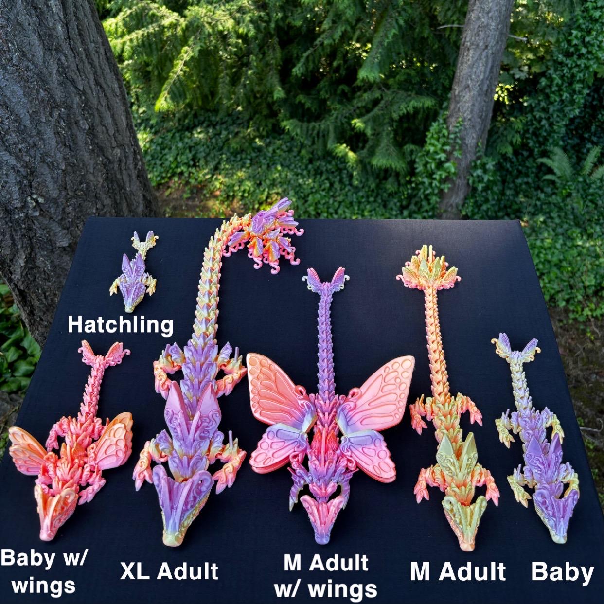 3D Printed Butterfly Dragon Flexible Dragon Fidget Fairy Dragon ...