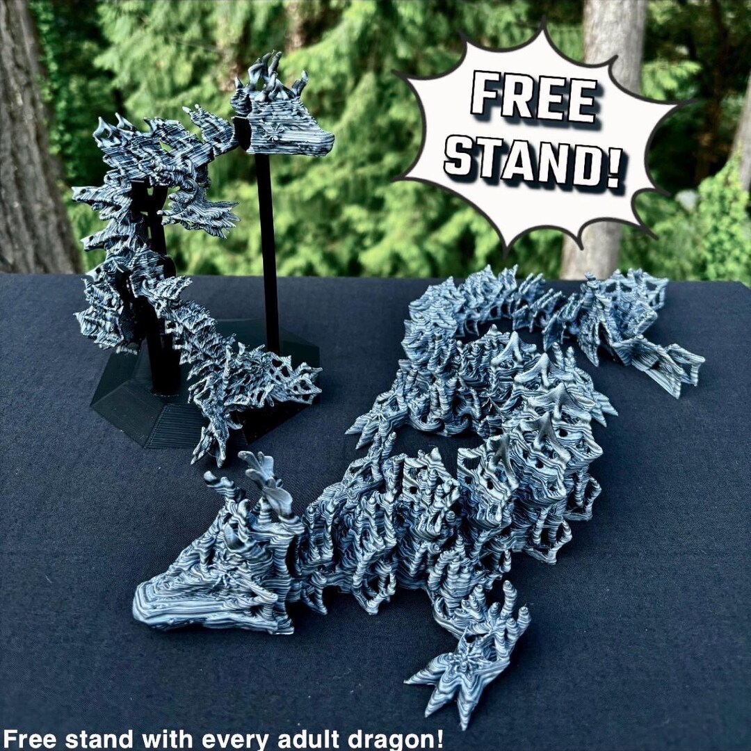 3D Printed Wicked Web Dragon | Flexible Dragon Fidget | Spider Web ...