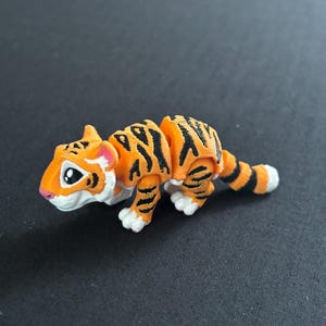 3D Printed Tiny Tiger Fidget | Stocking Stuffer | Flexible Animal ...