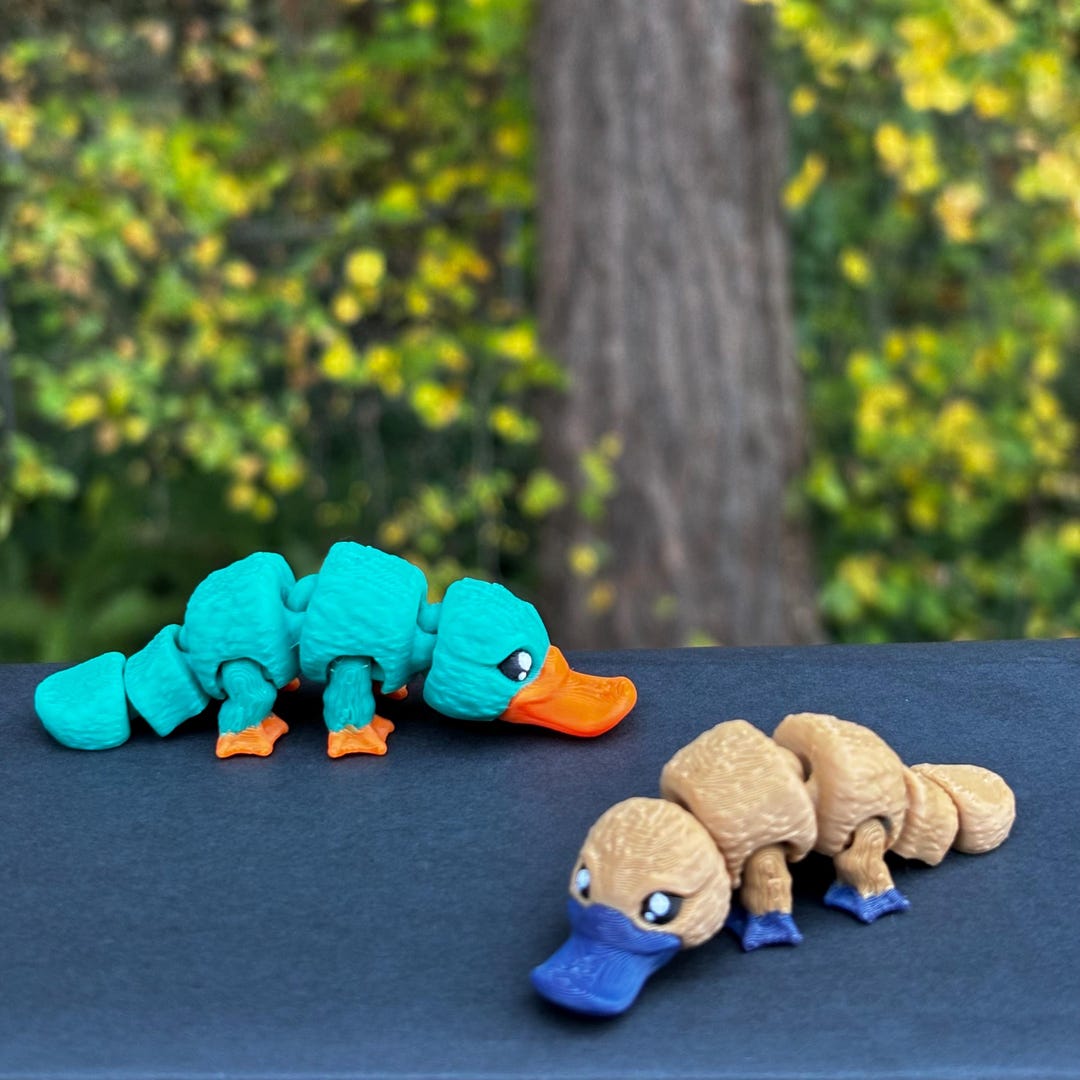 3D Printed Tiny Platypus Fidget | Stocking Stuffer | Flexible Animal ...