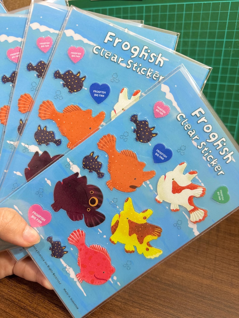 Clear Marine Animal Stickers: Whale Shark, Leopard Shark, Frogfish ...