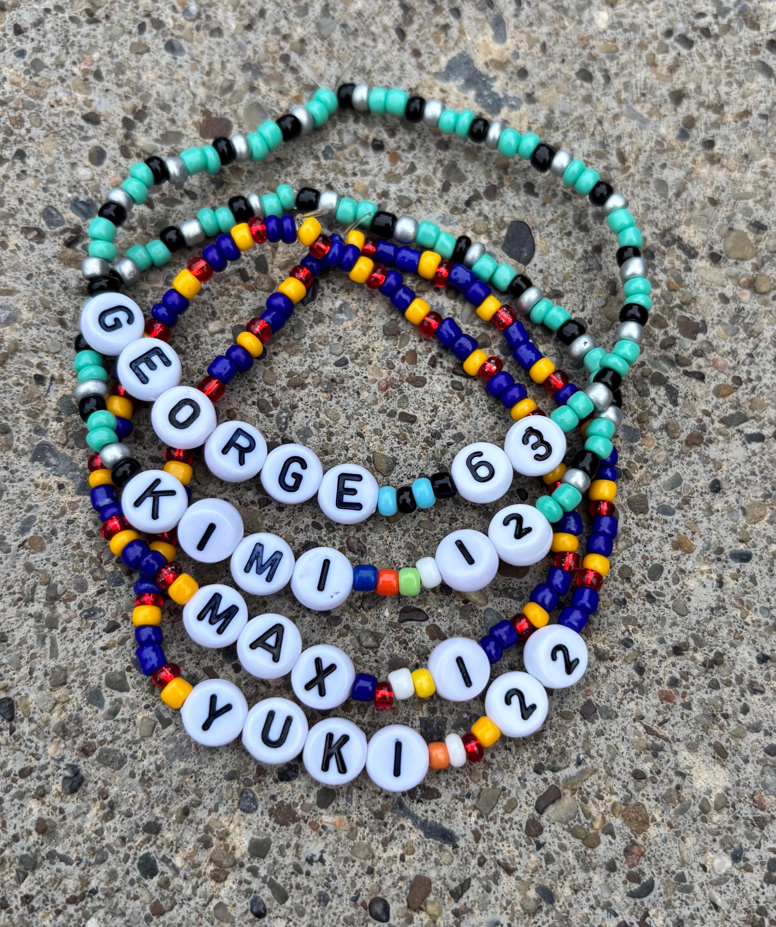 F1 Driver Bracelets With Helmet Colors. First or Last Name - Etsy