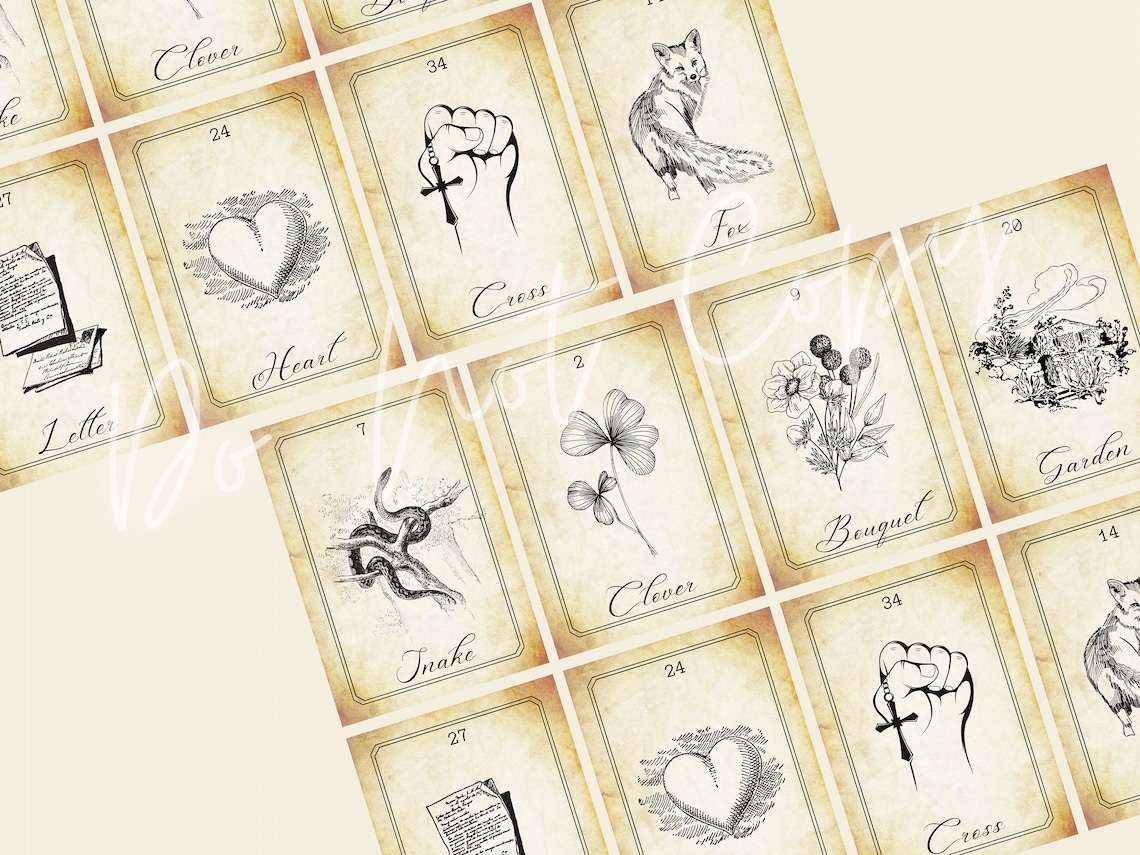 Printable Vintage Lenormand Deck Instant Download Digital | Etsy