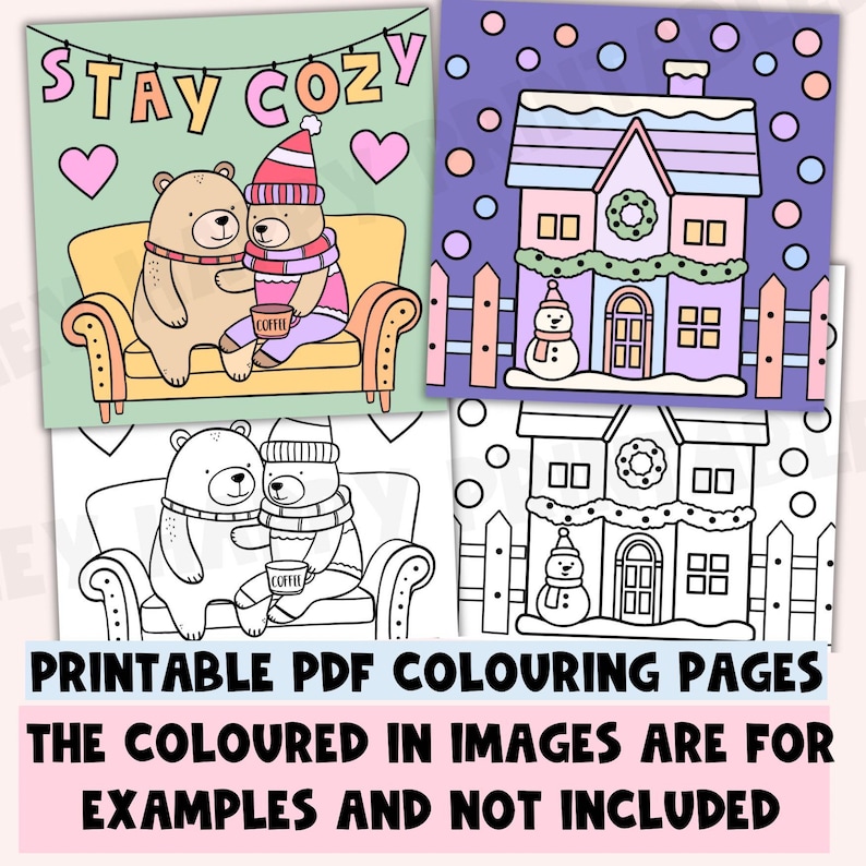 Printable Christmas Coloring Book Pages, Bold Easy Colouring Pages ...