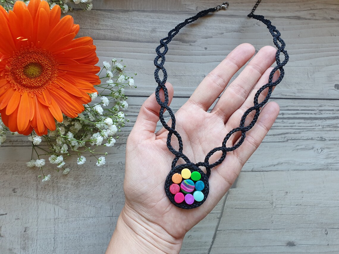 Colorful Necklace Adorable Cord Jewelry Colorful Jewelry - Etsy India