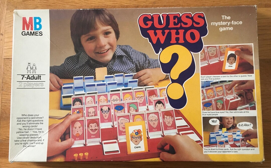1970’s Vintage Retro Guess Who? Board Game by MB Milton Bradley 1979 ...