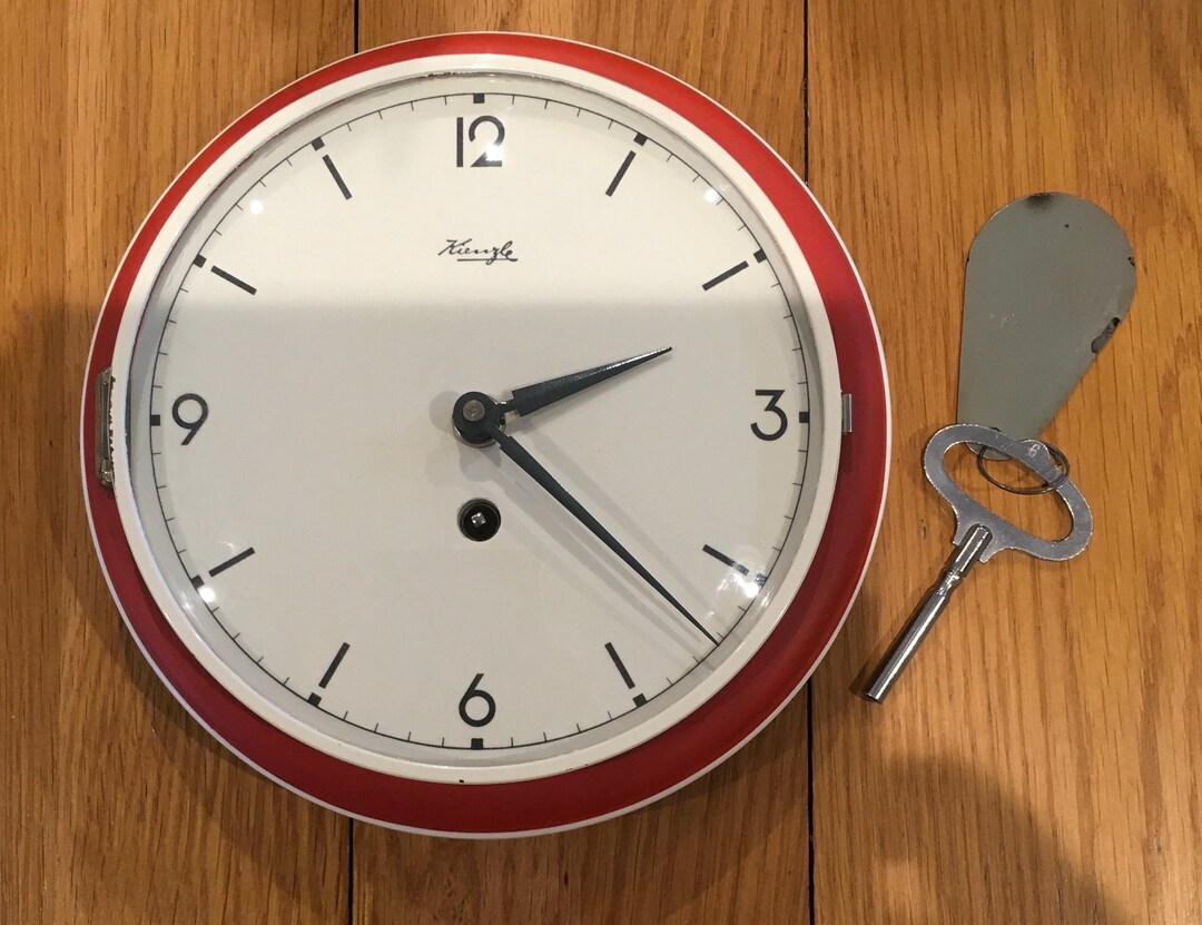 Mid-century 1960’s Vintage Porcelain Casing Convex Glass Fronted German ...