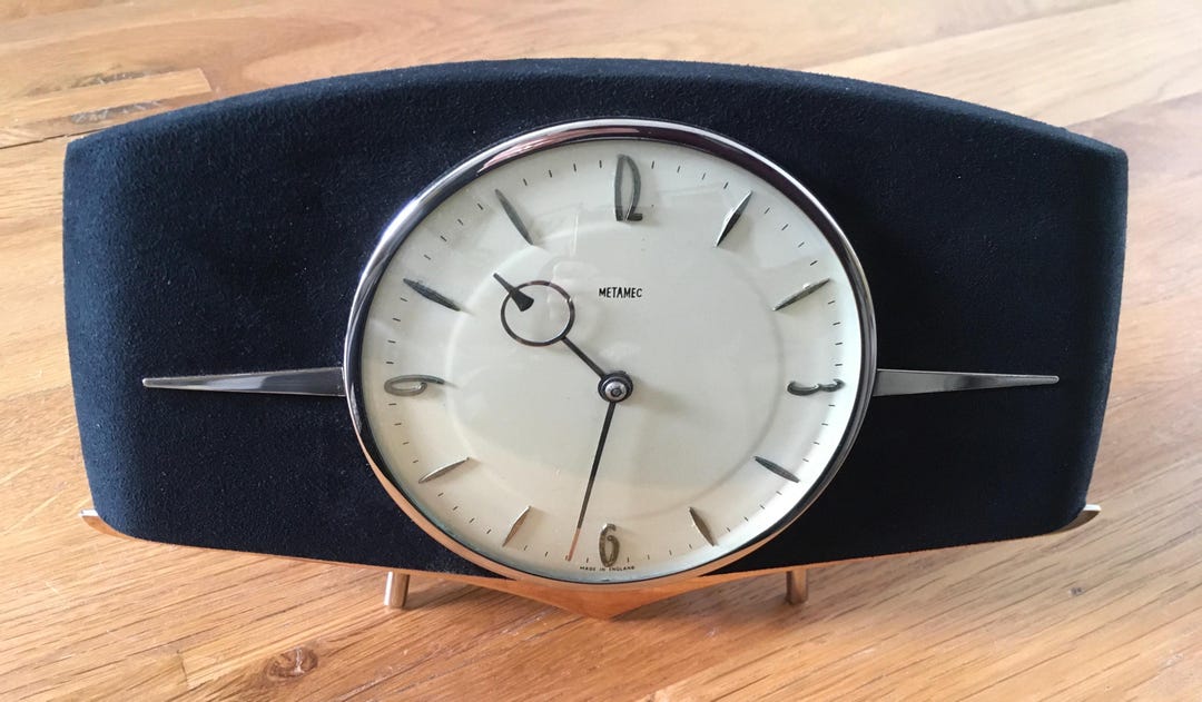 Vintage Metamec Mantle Clock, Black Alcantara Finish, 1960s - Etsy