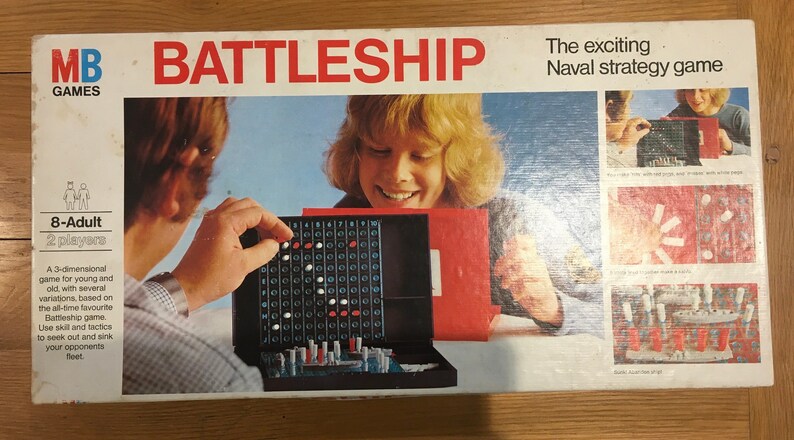 Vintage 1975 MB Games Battleships Board Game in Original Box, in Good ...