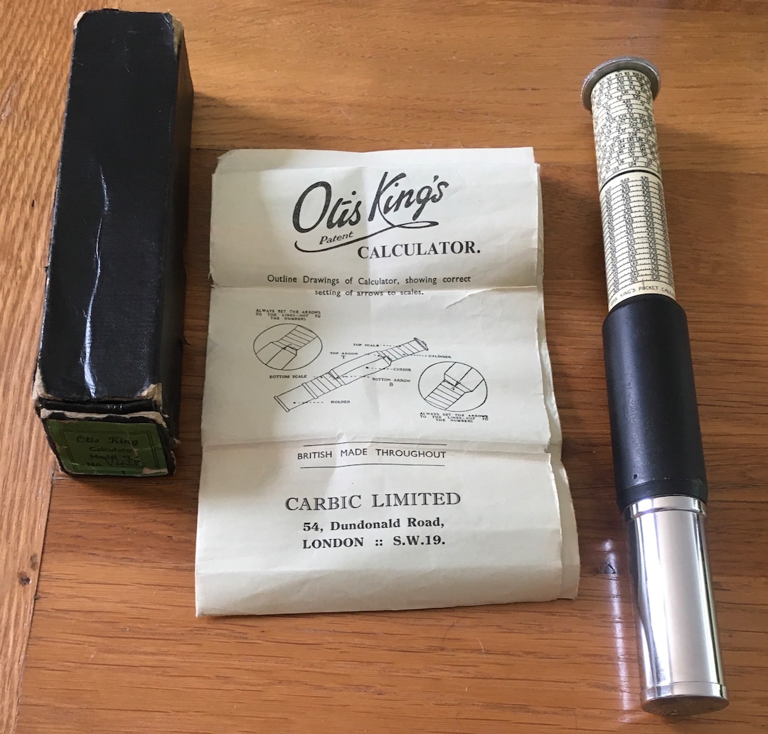 Vintage Otis King Calculator, Cylindrical Slide Rule, Mechanical Scientific Model L Extended ...