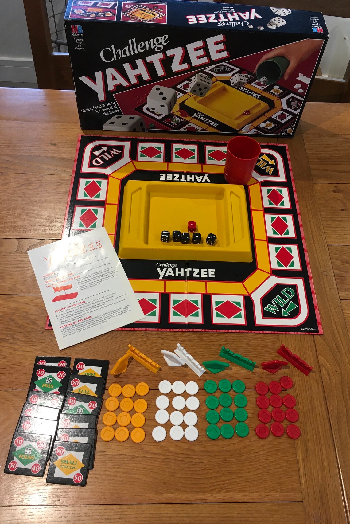 Vintage Retro 1990s Yahtzee Challenge Board Game, MB Games, 1992 ...