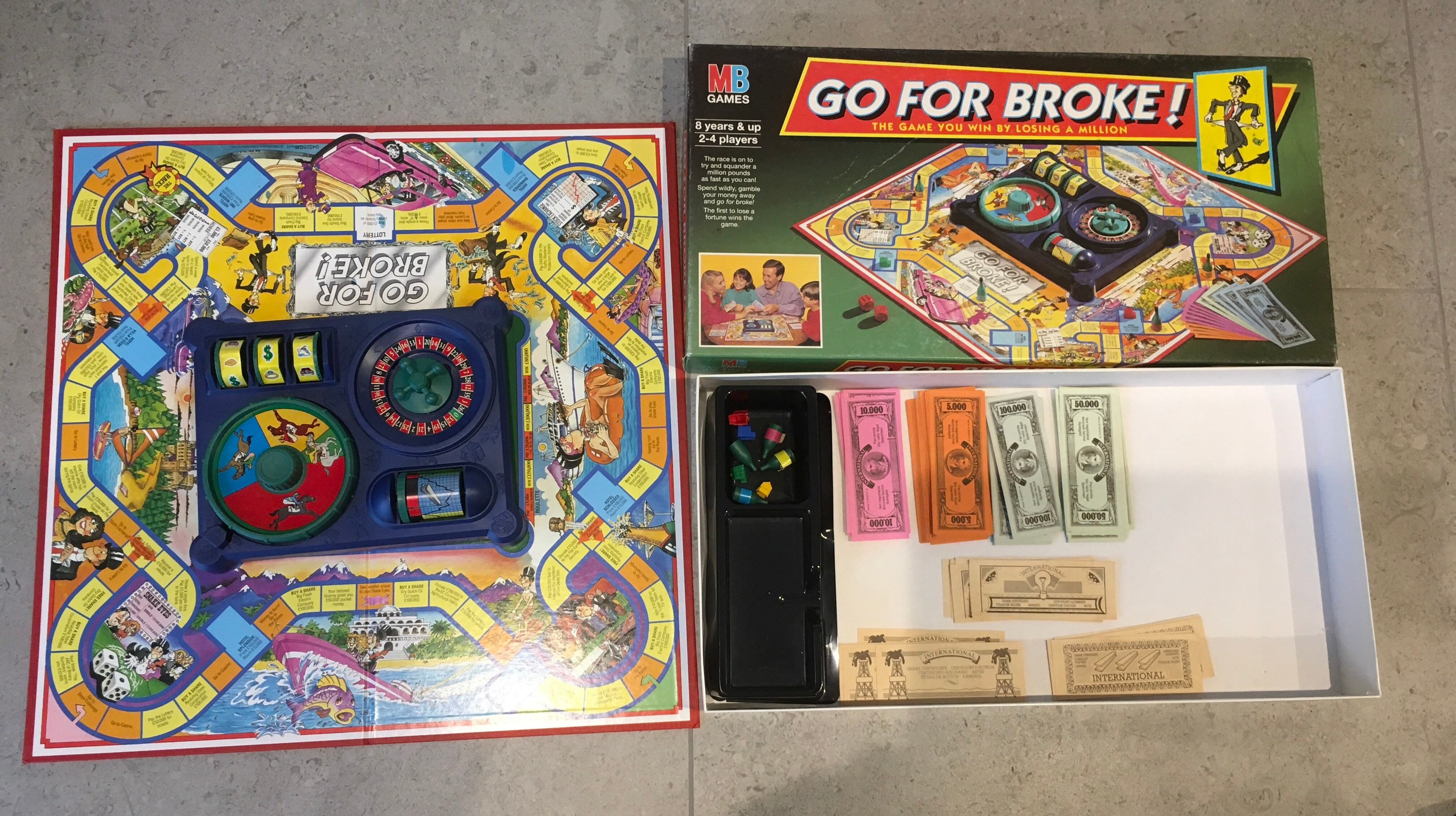 Vintage Retro 1990s Go For Broke Board Game Mb Games 1993 Etsy