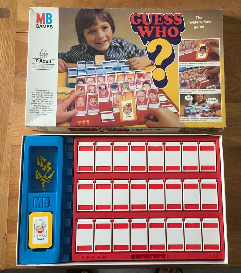1970’s Vintage Retro Guess Who? Board Game by MB Milton Bradley 1979 ...