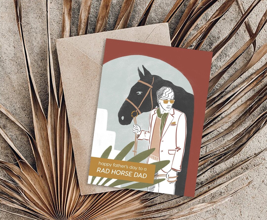 Rad Horse Dad Father's Day Card, Printable Art, Equestrian Art, Fashion ...