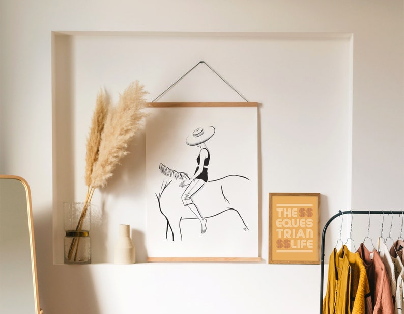 Summer Ride Printable Art, Equestrian Art, Minimalist Poster Print ...