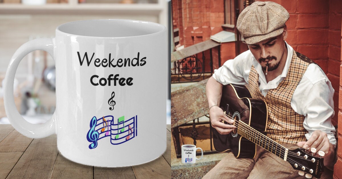 Weekends Coffee & Music Coffee Mug for Music Lovers - Etsy