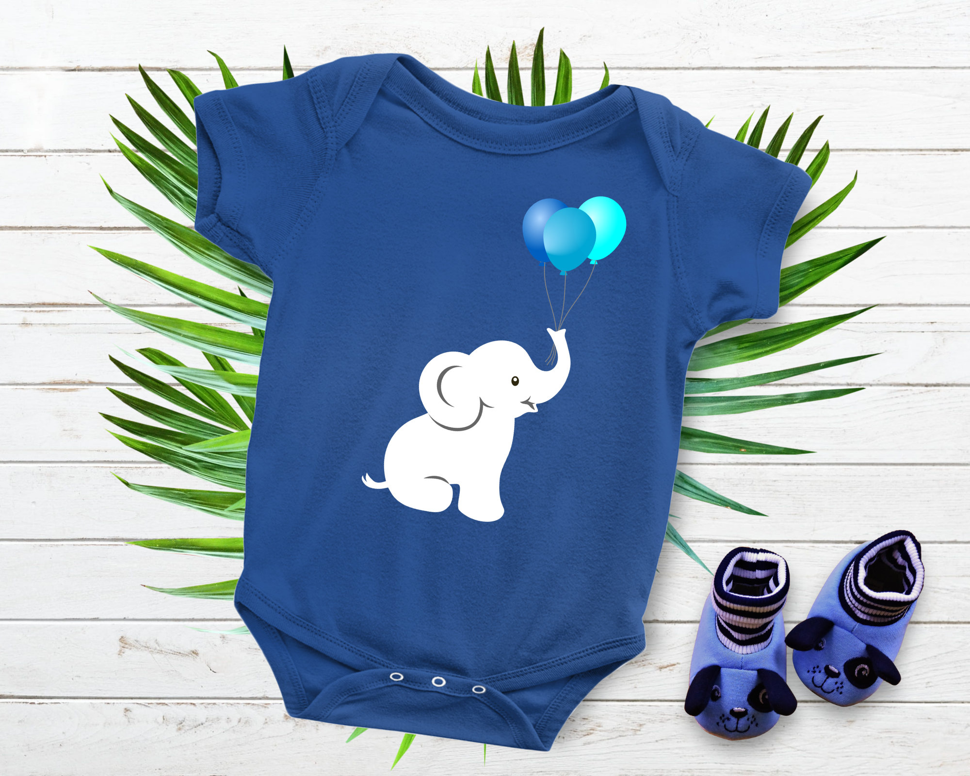 Baby Boy Bodysuit, Infant Boy Clothes Baby Elephant, Safari Animals ...
