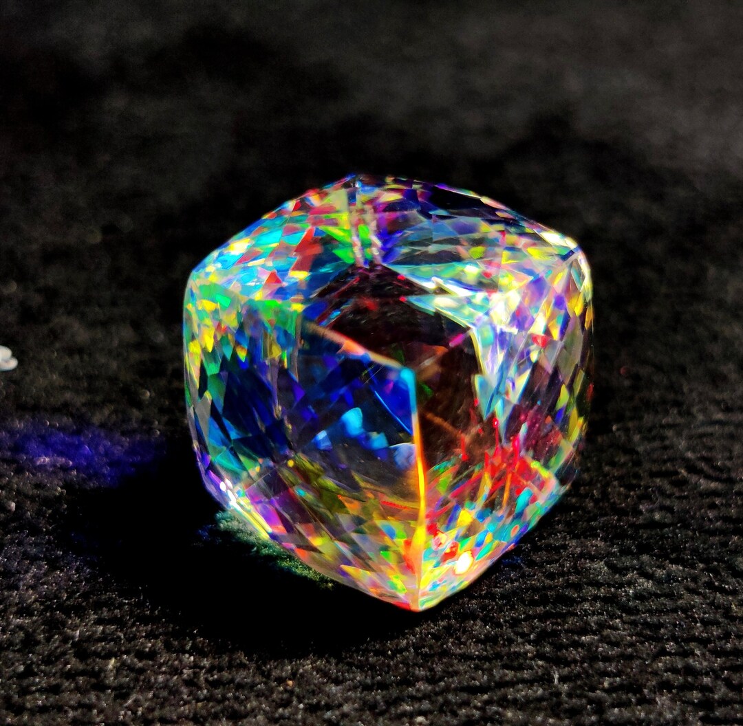 LOOSE MYSTIC Quartz Gemstone Cube 44ct Perfect Pendant Size AAA Quality ...