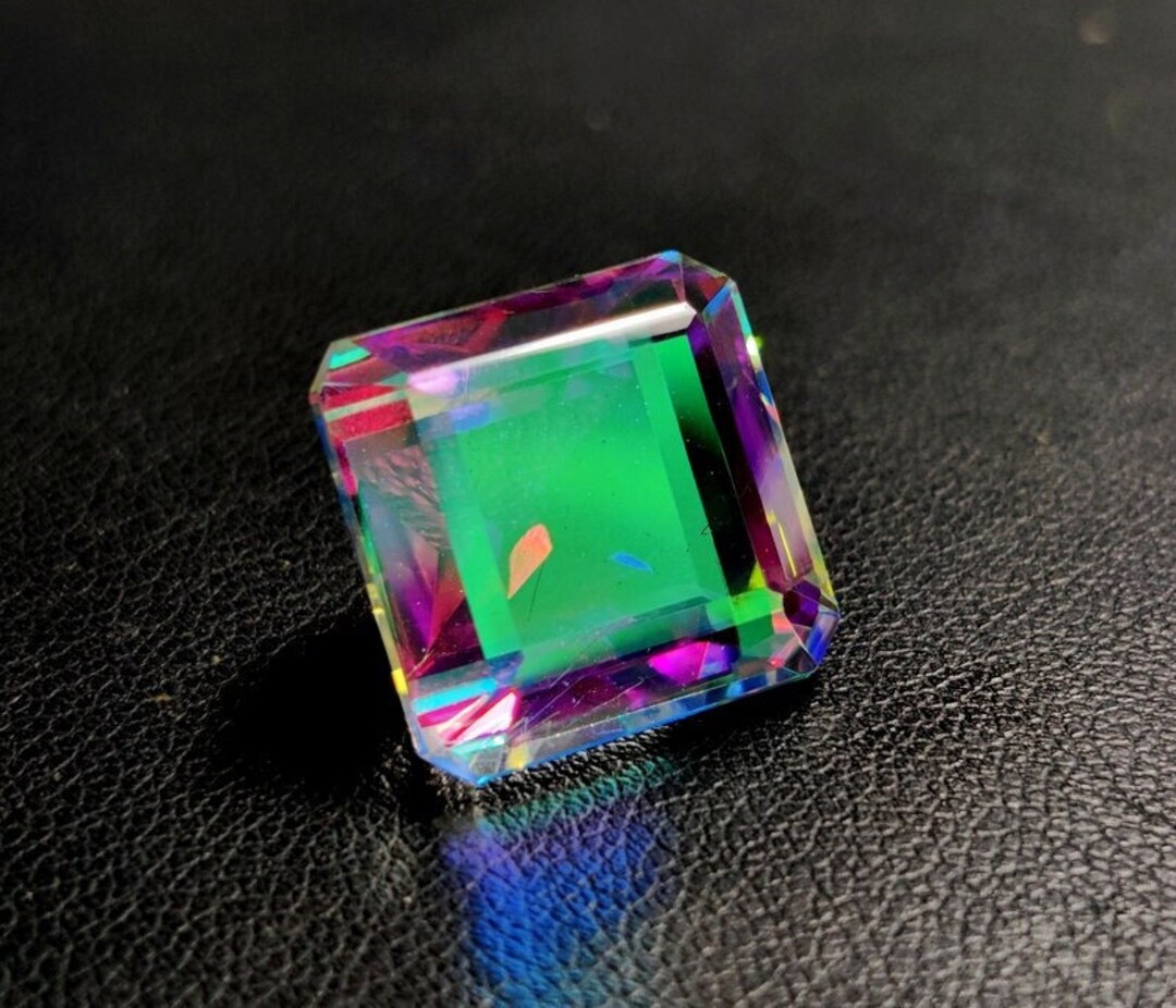 MYSTIC TOPAZ GEMSTONE Cushion Shape 16ct High Quality Rainbow Mystic ...