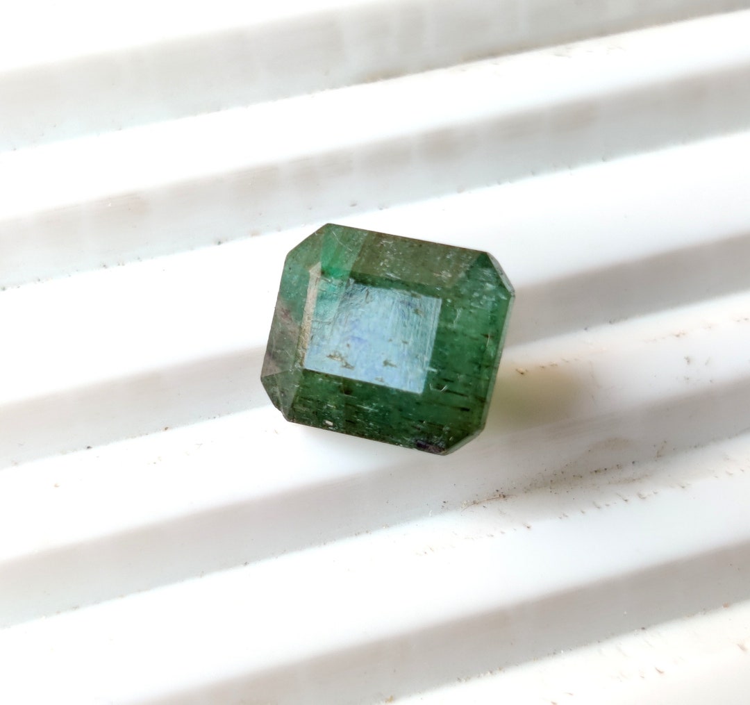 EMERALD GEMSTONE RECTANGLE Shape 4ct High Quality Natural Zambian ...