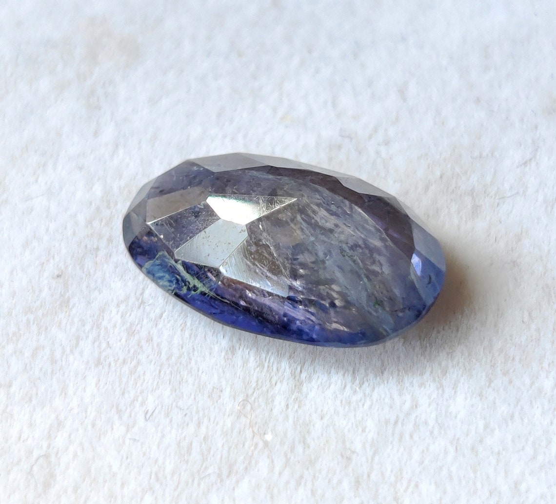 Faceted Oval Iolite Gemstone, 4 Ct, 14x9x5mm - Etsy