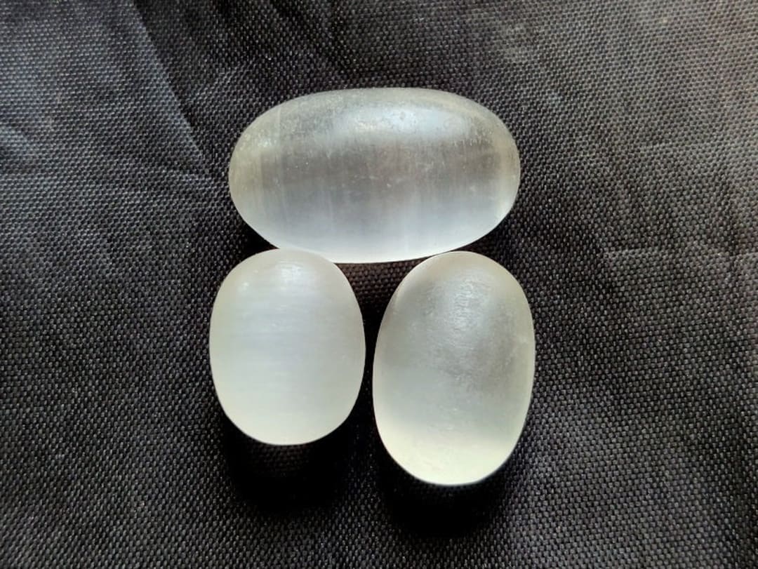 CATS EYE SELENITE Gemstone 65.ct Natural Selenite Cabochon Loose Oval ...