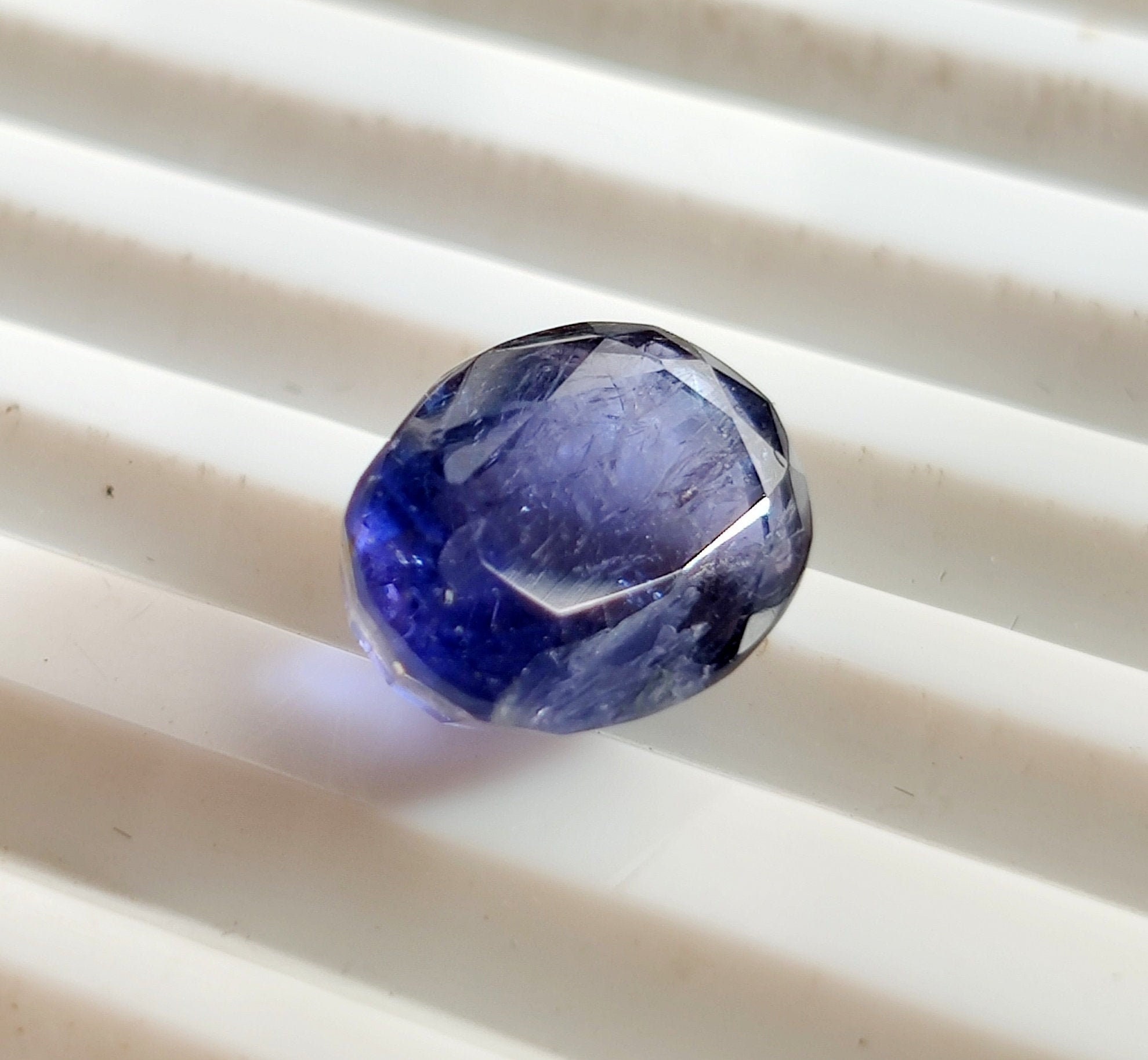 NATURAL IOLITE GEMSTONE 3.50CT High Quality Faceted Iolite Oval Shape ...