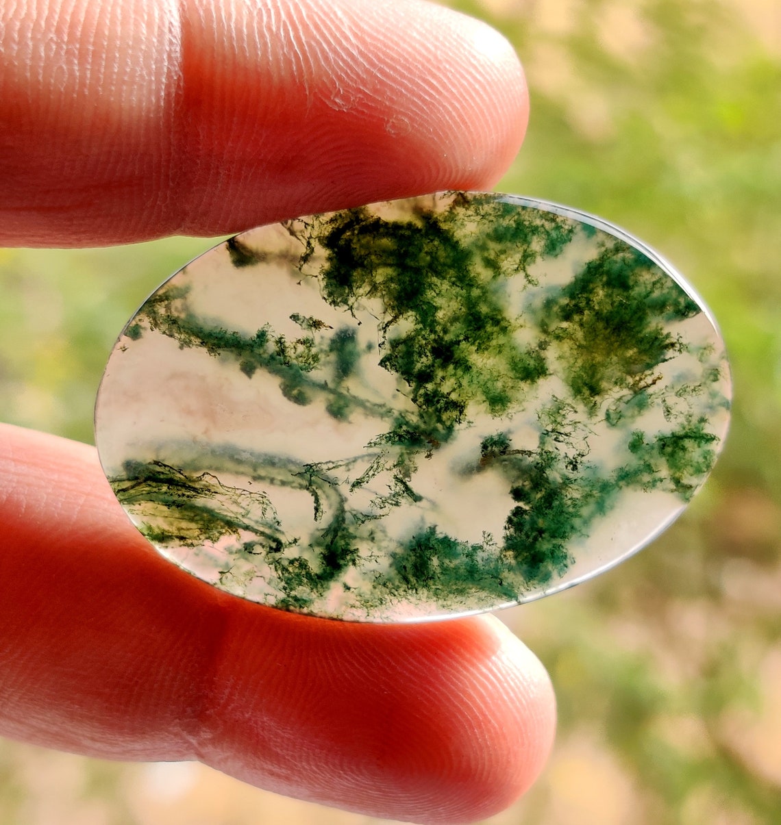MOSS AGATE GEMSTONE 49.70Ct Good Quality Natural Moss Agate | Etsy