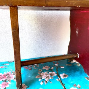 Vintage German Footstool Made From Recycled Wood Painted Stepstool Folk ...