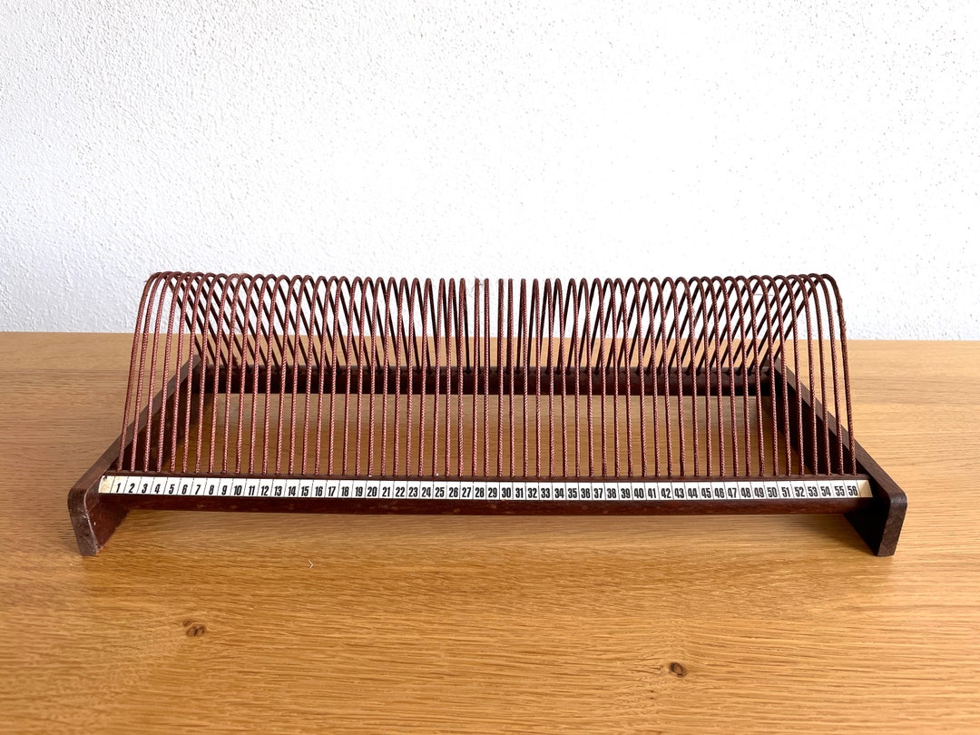 Long Vintage Wire & Wood Record Organizer Red LP Holder Gift Music ...