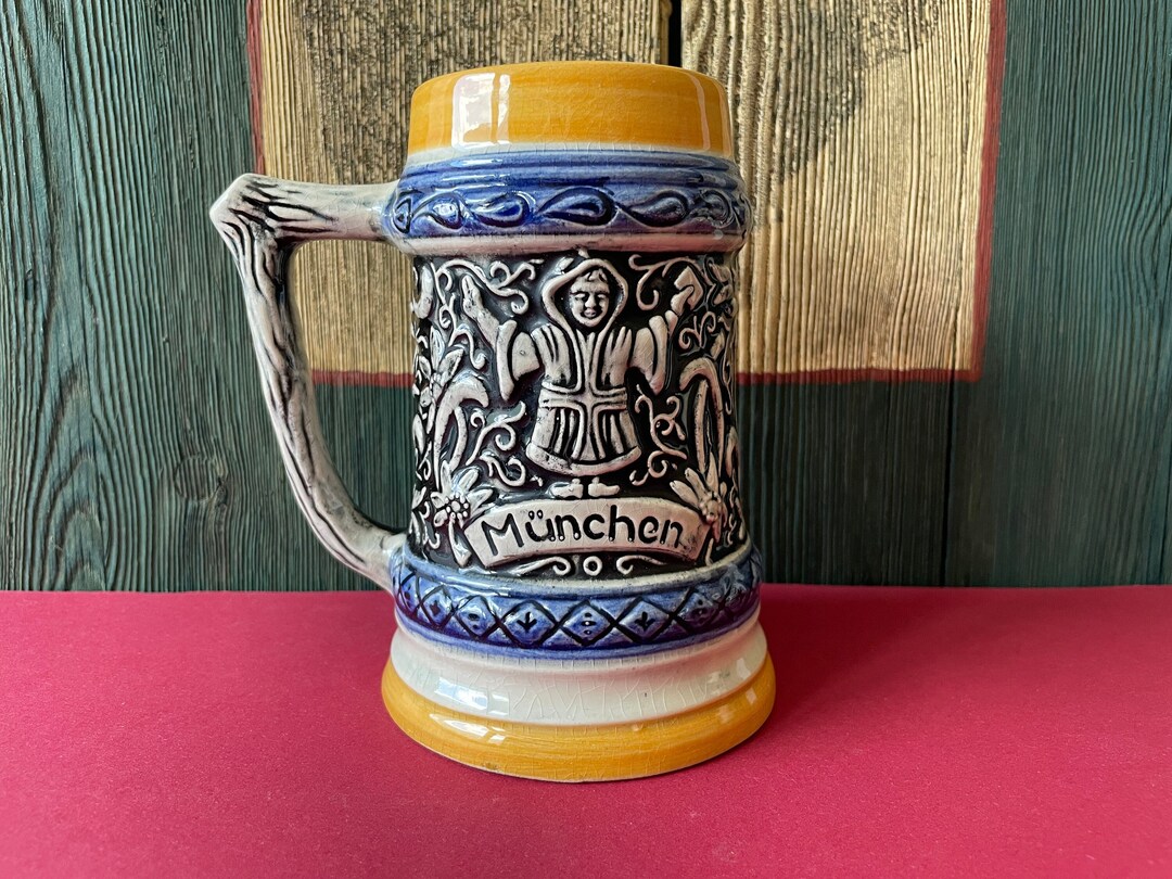 Vintage Munich Child Beer Stein Muenchner Kindl Hand Painted Bavarian ...