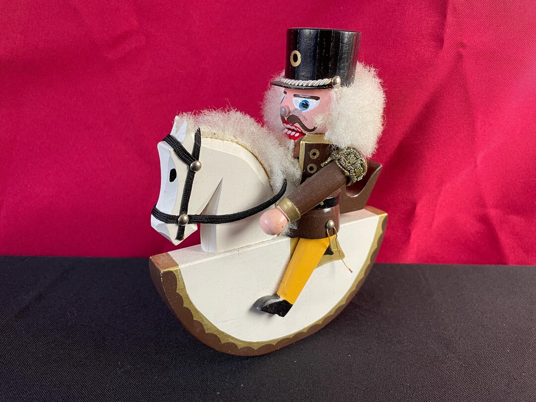 Vintage Nutcracker on Hobby Horse Christmas Soldier Erzgebirge Germany ...