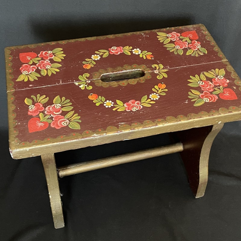 Hand Painted Stool - Etsy