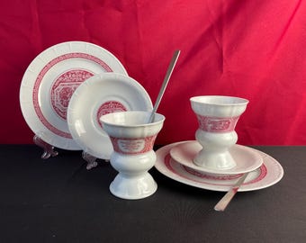 Vintage Rudesheimer Kaffee Coffee Cup Set in Original Box 2 Ceramic Red ...
